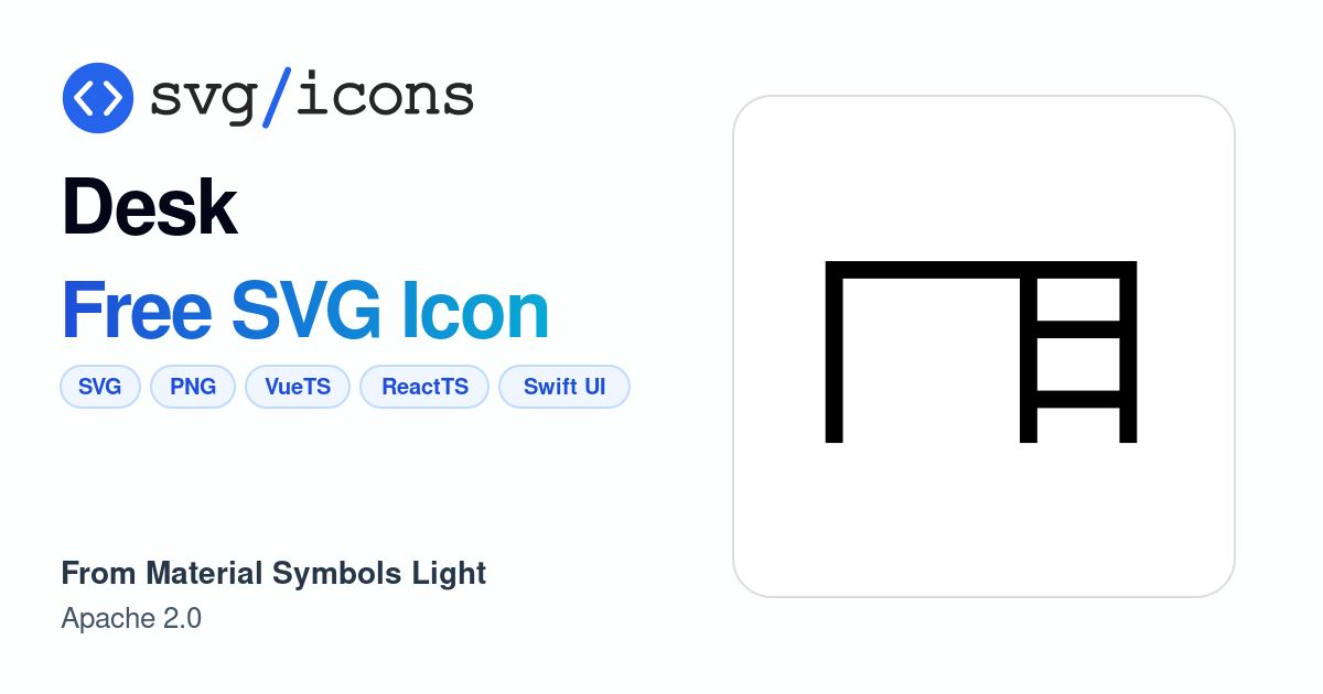 Desk SVG Icon - Free SVG & PNG Desk Images