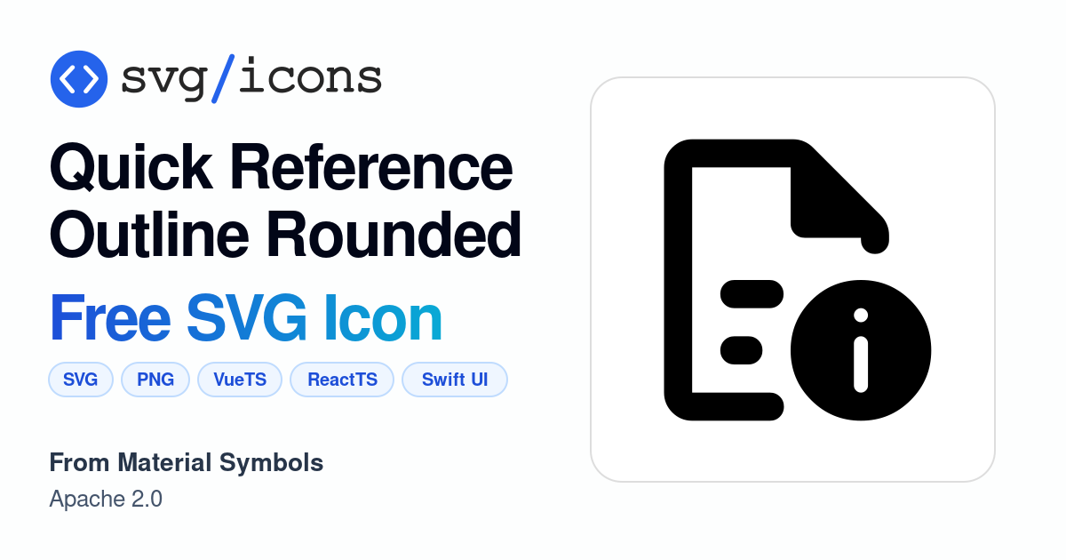 Quick-reference-outline-rounded SVG Icon - Free SVG & PNG Quick ...