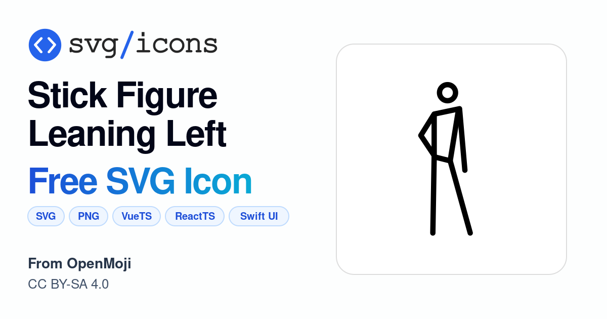 Stick-figure-leaning-left SVG Icon - Free SVG & PNG Stick-figure ...