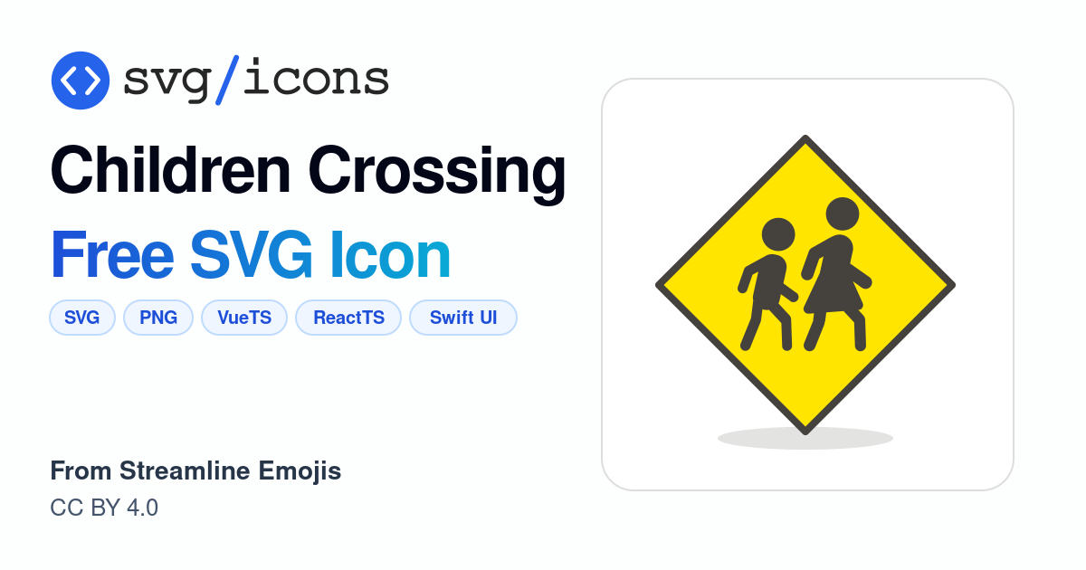 Children-crossing SVG Icon — Free Children-crossing PNG & SVG Download
