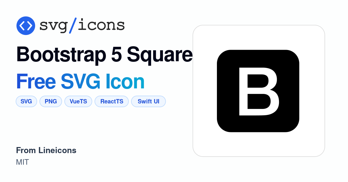 Bootstrap-5-square SVG Icon - Free Bootstrap-5-square PNG & SVG Download
