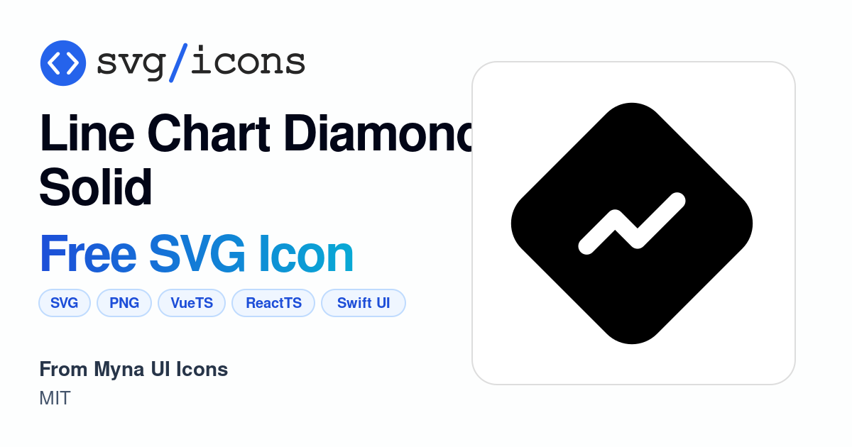 Line-chart-diamond-solid SVG Icon - Free Line-chart-diamond-solid PNG ...