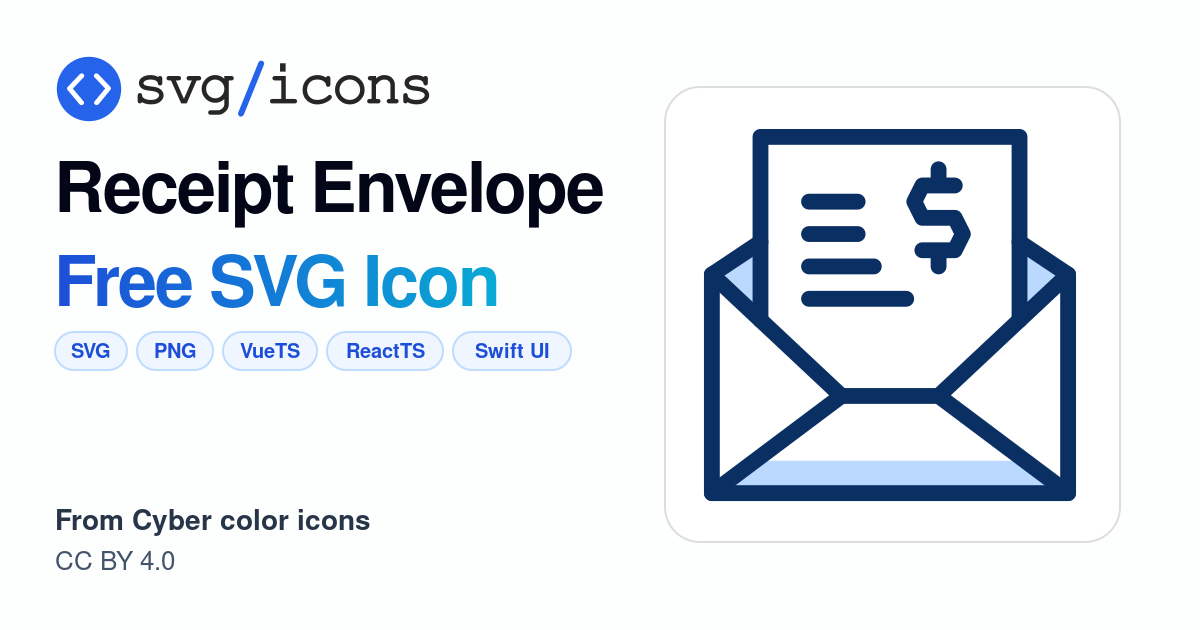 Receipt-envelope SVG Icon - Free Receipt-envelope PNG & SVG Download