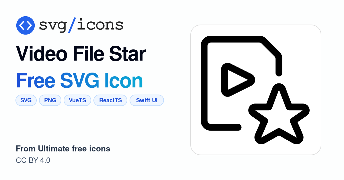 Video-file-star SVG Icon - Free Video-file-star PNG & SVG Download