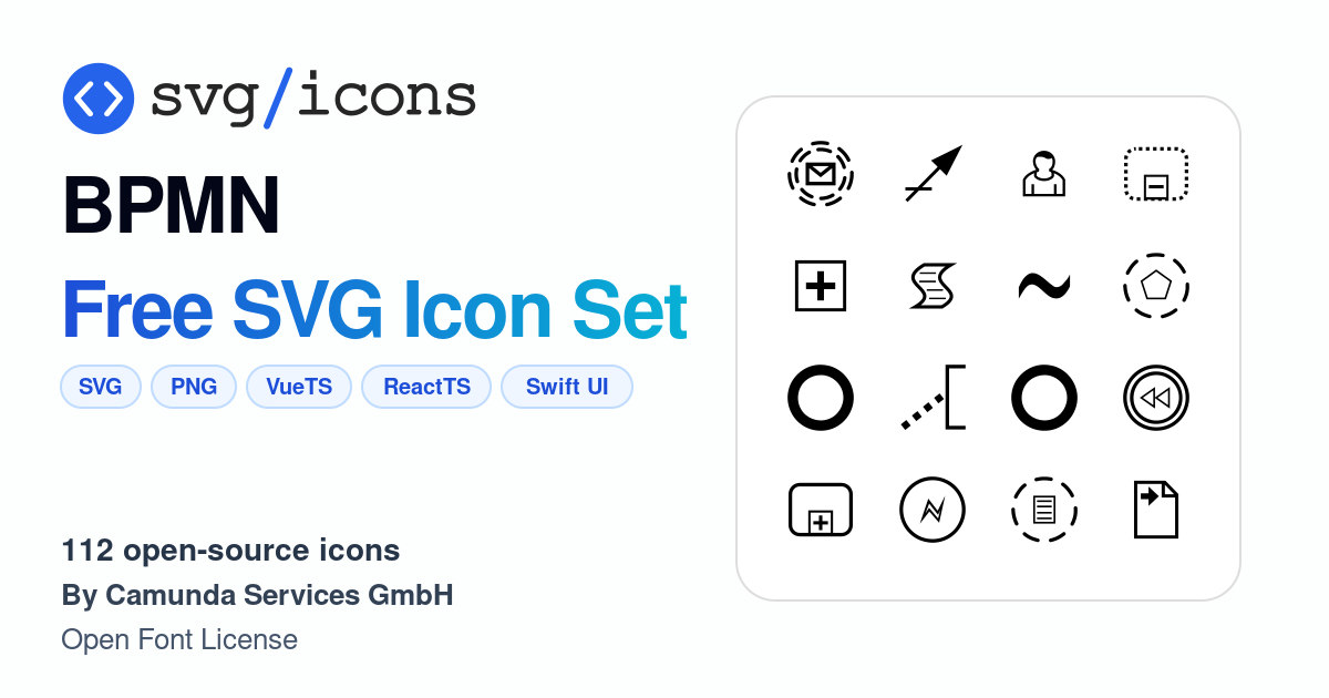 Svg/icons - BPMN Icon Set, 112 free SVG icons
