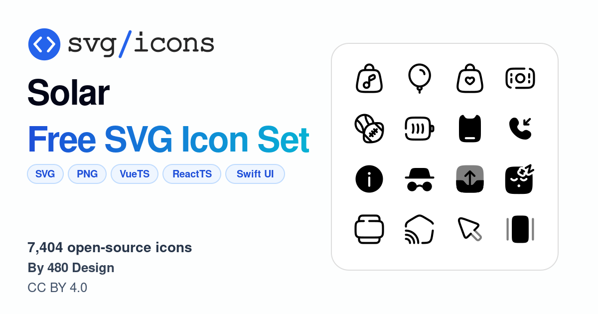Svg/icons - Solar Icon Set, 7404 free SVG icons