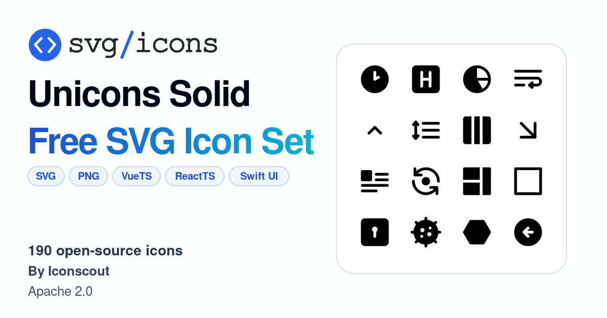 Svg/icons - Unicons Solid Icon Set, 190 free SVG icons