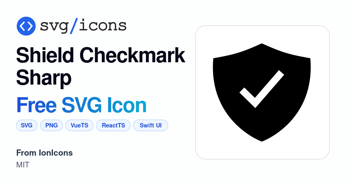 Shield-checkmark-sharp SVG Icon - Free Shield-checkmark-sharp PNG & SVG ...
