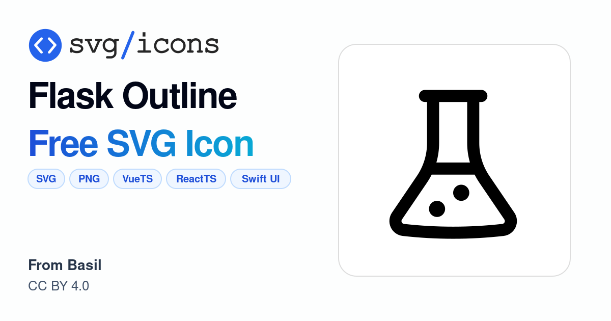 Flask-outline SVG Icon - Free Flask-outline PNG & SVG Download
