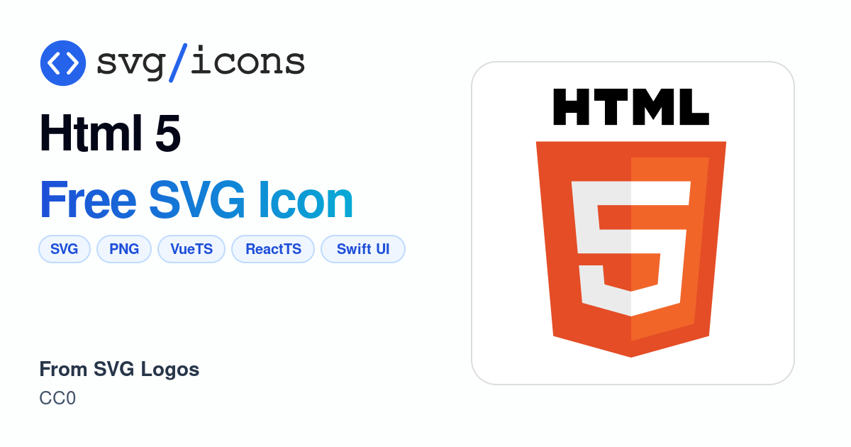 Html-5 SVG Icon - Free Html-5 PNG & SVG Download
