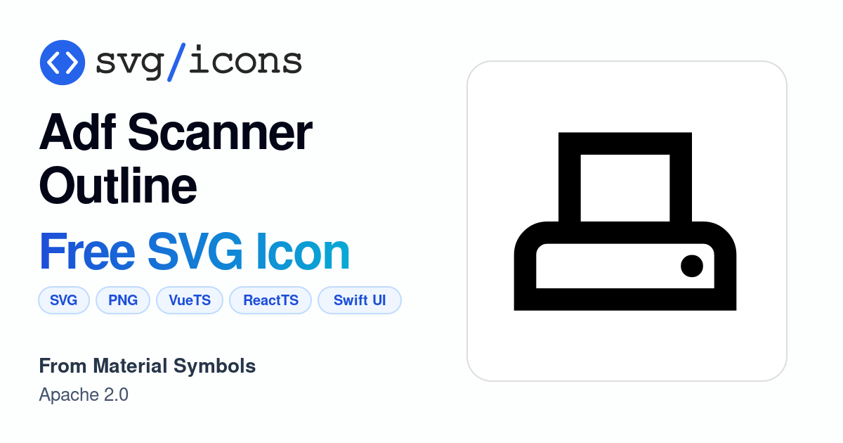 Adf-scanner-outline SVG Icon - Free Adf-scanner-outline PNG & SVG Download
