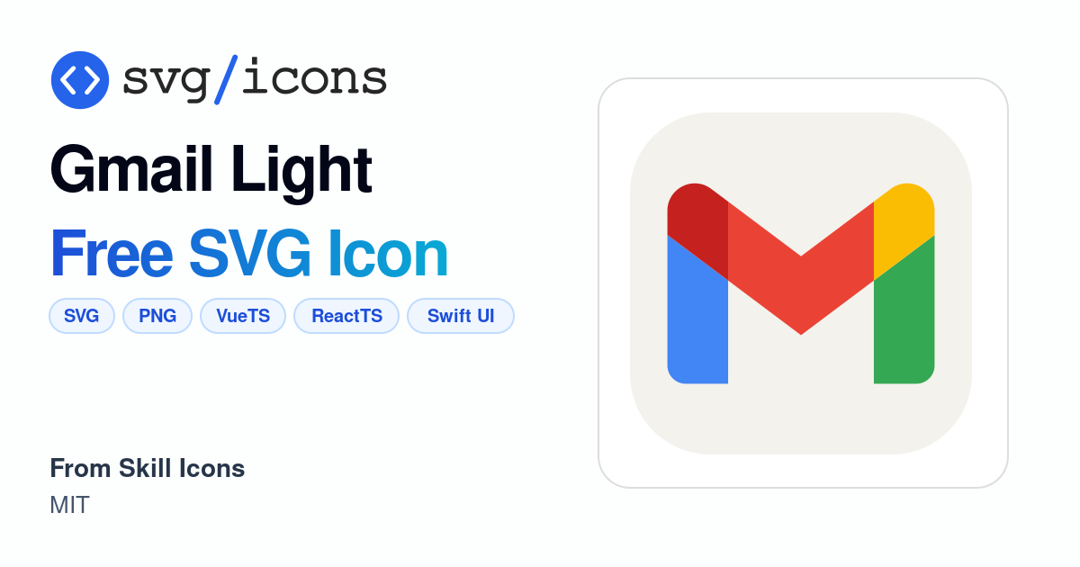 Gmail-light SVG Icon - Free Gmail-light PNG & SVG Download