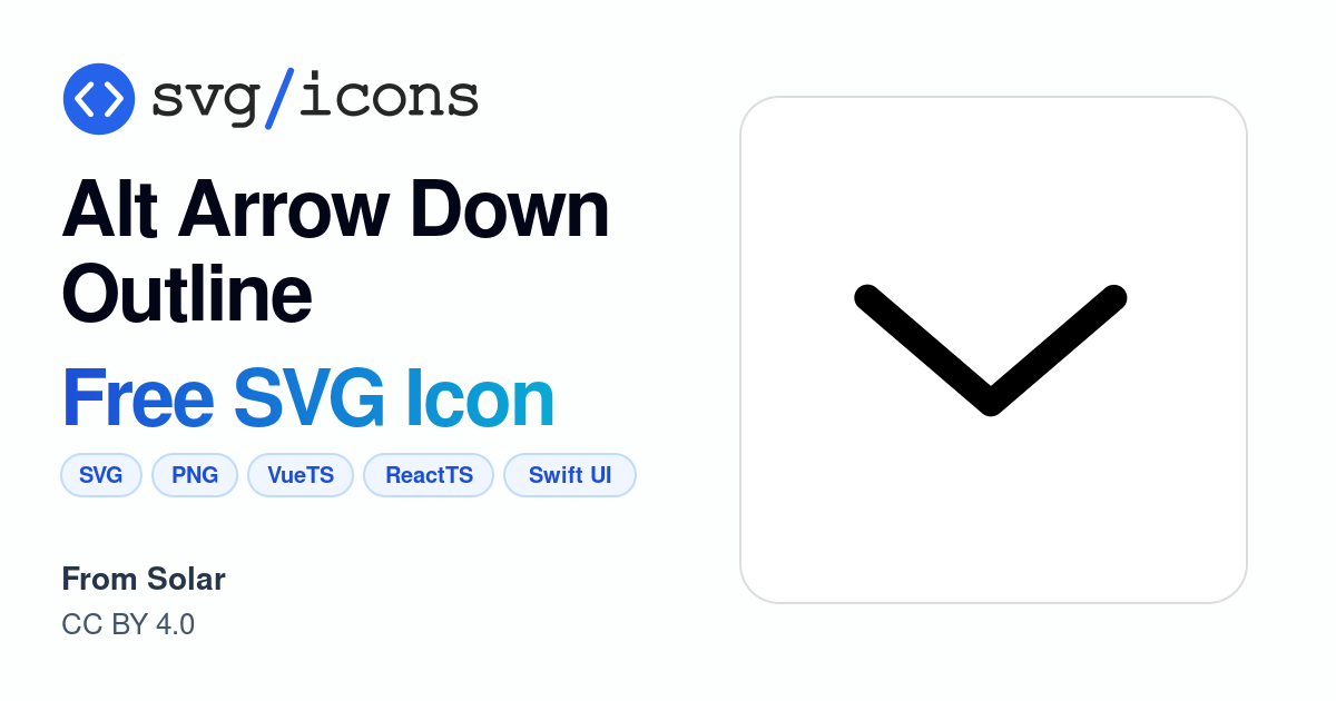 Alt-arrow-down-outline SVG Icon - Free Alt-arrow-down-outline PNG & SVG ...