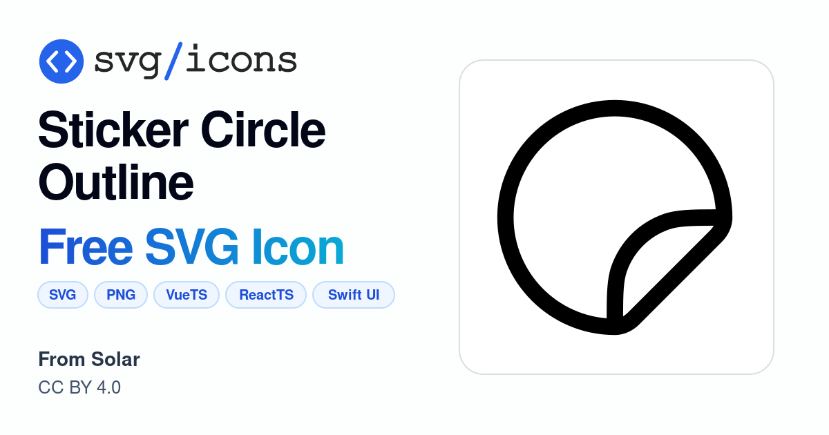 Sticker-circle-outline SVG Icon - Free Sticker-circle-outline PNG & SVG ...