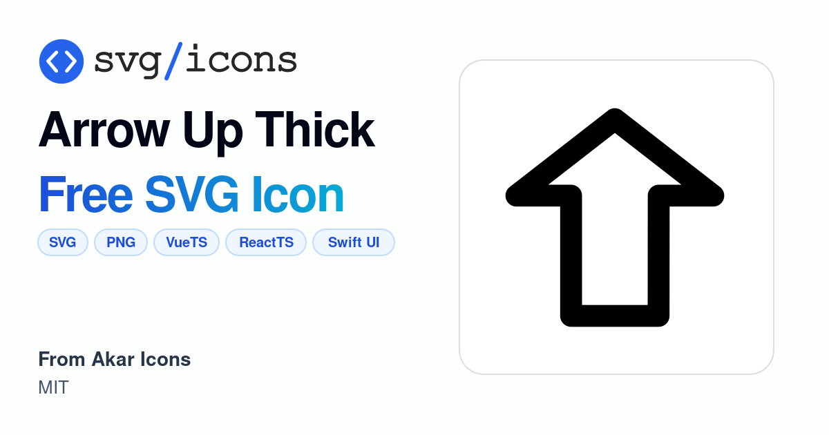Arrow-up-thick SVG Icon - Free Arrow-up-thick PNG & SVG Download