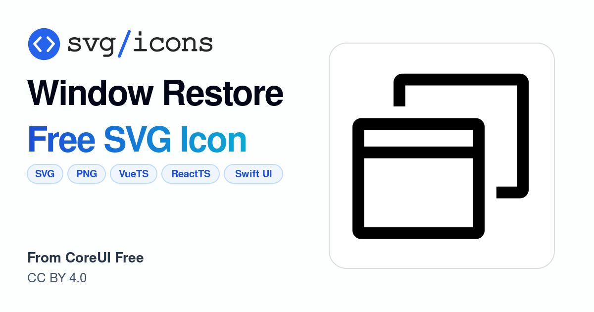 Window-restore SVG Icon - Free Window-restore PNG & SVG Download