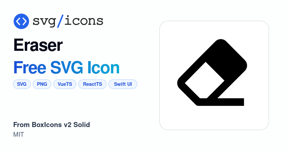 Eraser SVG Icon - Free Eraser PNG & SVG Download