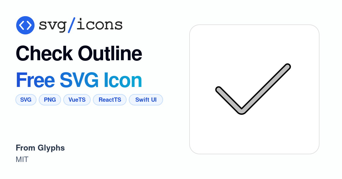 Check-outline SVG Icon - Free Check-outline PNG & SVG Download