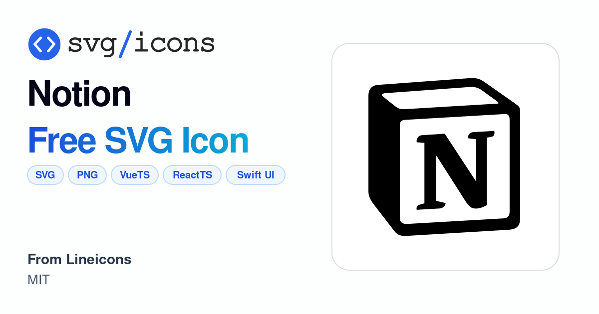 Notion SVG Icon - Free Notion PNG & SVG Download
