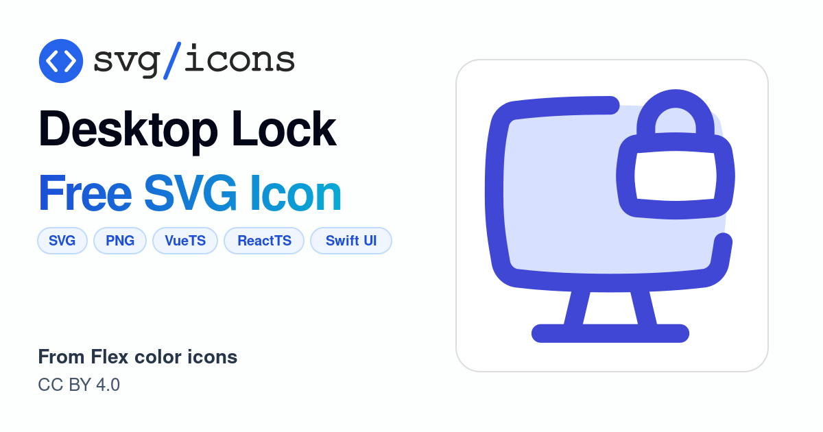 Desktop-lock SVG Icon - Free Desktop-lock PNG & SVG Download