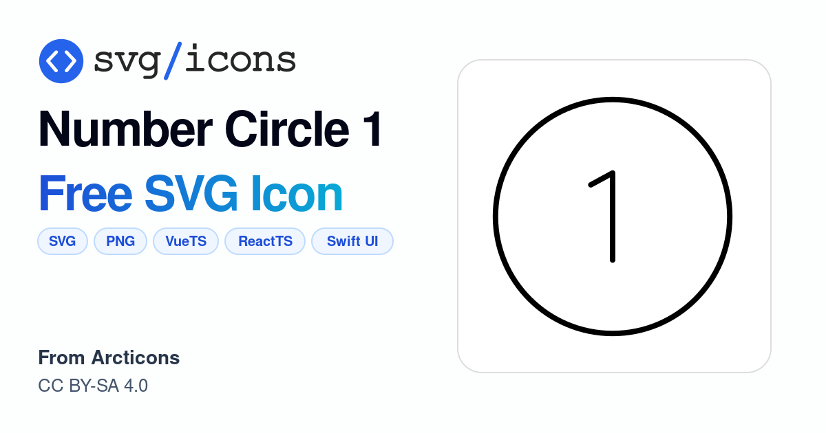 Number-circle-1 SVG Icon - Free Number-circle-1 PNG & SVG Download